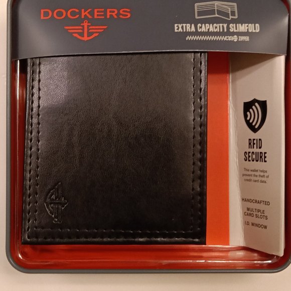 Dockers | Accessories | New Dockers Rfid Secure Black Wallet In Metal ...